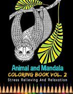 ANIMAL AND MANDALA COLORING BOOK STRESS RELIEVING AND RELAXATION VOL. 2 ...