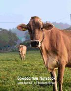 COMPOSITION NOTEBOOK: COLLEGE RULED COW FARM BULL BOVINE CATTLE CUTE ...