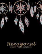HEXAGONAL GRAPH PAPER NOTEBOOK: PRETTY BLACK BOOK, 1/4 INCH HEXAGONS ...