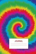 JOURNAL: TIE DYE RAINBOW YELLOW PINK PURPLE BLUE SPIRAL DAILY BLANK ...