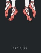 NOTEBOOK: BALLET SHOE ON BLACK COVER AND DOT GRAPH LINE SKETCH PAGES ...