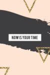 NOW IS YOUR TIME: ROSE GOLD PASTEL PINK JOURNAL NOTEBOOK 120 NUMBERED BLANK PAGES PLANNER ART ...