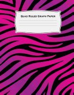QUAD RULED GRAPH PAPER: PURPLE ZEBRA PRINT 4X4 QUADRILLE SQUARED ...