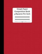 RED GRAPH PAPER COMPOSITION BOOK - 4 SQUARES PER INCH 50 SHEETS/100 ...