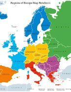 REGIONS OF EUROPE MAP NOTEBOOK: WIDE RULED NOTEBOOK, FULL-SIZE AT 8.5 X ...