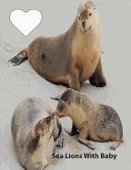 SEA LIONS WITH BABY ON COVER FOR COLLEGERULEDLINEDPAPER COMPOSITION ...