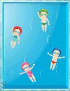 SWIMMING NOTEBOOK: CUTE CARTOON SWIMMER JOURNAL BOOK RULED LINED PAGE ...