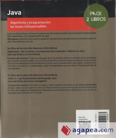 JAVA PACK DE 2 LIBROS ALGORITMIA Y PROGRAMACION LAS BASES - HERVE ...