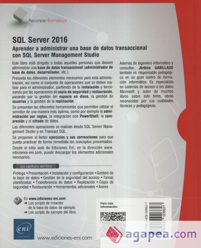 SQL SERVER 2016 - JEROME GABILLAUD - 9782409008627