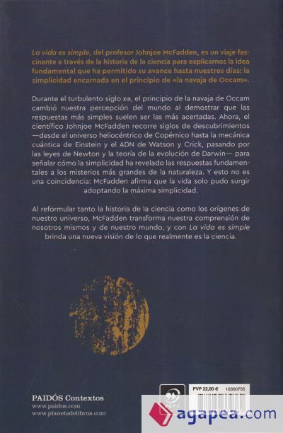 LA VIDA ES SIMPLE - MCFADDEN JOHNJOE - 9788449339769