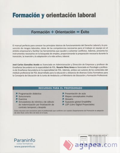 FORMACION Y ORIENTACION LABORAL 7.ª EDICION 2020 - JOSE CARLOS GONZALEZ ACEDO; ROSARIO PEREZ ...