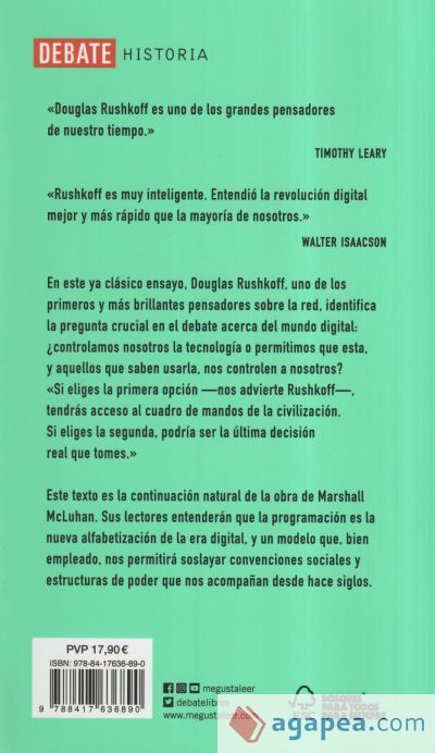 PROGRAMA O SERAS PROGRAMADO: DIEZ MANDAMIENTOS PARA LA ERA DIGITAL - DOUGLAS RUSHKOFF ...