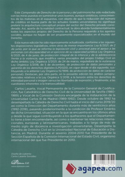 COMPENDIO DE DERECHO DE LA PERSONA Y DEL PATRIMONIO - CARLOS LASARTE ...