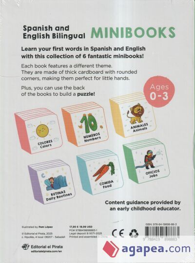 SPANISH AND ENGLISH BILINGUAL MINIBOOKS - MY FIRST WORDS - EDITORIAL EL ...