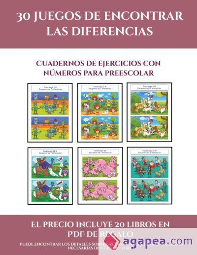 CUADERNOS DE EJERCICIOS CON NUMEROS PARA PREESCOLAR (30 JUEGOS DE ...