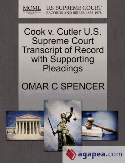 COOK V. CUTLER U.S. SUPREME COURT TRANSCRIPT OF RECORD WITH SUPPORTING ...
