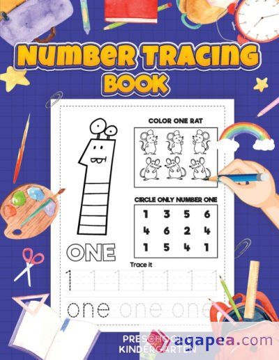 NUMBER TRACING: PRESCHOOL NUMBERS TRACING MATH PRACTICE WORKBOOK: MATH ...