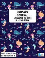 PRIMARY STORY BOOK: DOTTED MIDLINE AND PICTURE SPACE - MERMAID DESIGN ...