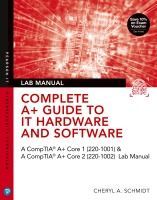 COMPLETE A+ GUIDE TO IT HARDWARE AND SOFTWARE LAB MANUAL: A COMPTIA A+ ...