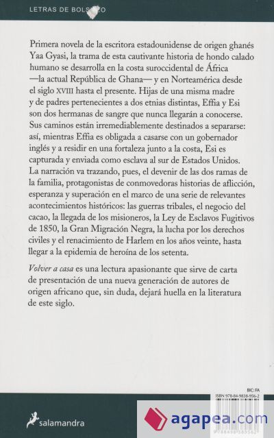 VOLVER A CASA - YAA GYASI - 9788498389562