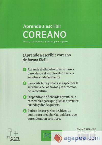 APRENDE A ESCRIBIR COREANO - PONS - 9788419065728 - S.G.E.L.