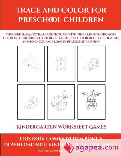 KINDERGARTEN WORKSHEET GAMES (TRACE AND COLOR FOR PRESCHOOL CHILDREN ...