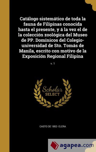 CATALOGO SISTEMATICO DE TODA LA FAUNA DE FILIPINAS CONOCIDA HASTA EL ...